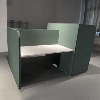 China High-end Green Fabric Office Workstation Cubicles Workstation Partition For 3 Person for sale