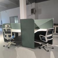 China High-end Green Fabric Office Workstation Cubicles Workstation Partition For 3 Person for sale