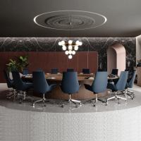 China Classic Wood Customized Large Round Conference Table For 10 Seats Capacity for sale