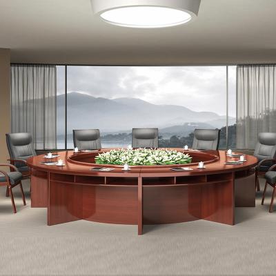 China Classic Wood Customized Large Round Conference Table For 10 Seats Capacity for sale