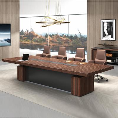 China Rectangle Conference Room Table Wood Brown Meeting Boardroom Table for sale