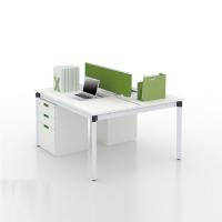 China White Wood 2 Person Office Workstation Desks For Comfortable Office for sale