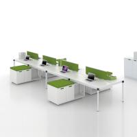 China White Wood 2 Person Office Workstation Desks For Comfortable Office for sale