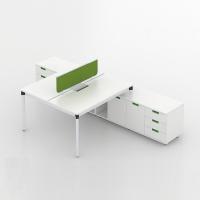 China White Wood 2 Person Office Workstation Desks For Comfortable Office for sale