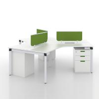 China White Wood 2 Person Office Workstation Desks For Comfortable Office for sale