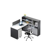 China Black And White Office Furniture Staff Table Office Desks Work Station With Drawer for sale