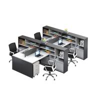 China Black And White Office Furniture Staff Table Office Desks Work Station With Drawer for sale