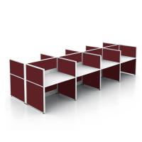 China Aluminum Red Office Workstation Desk For Office 2 4 6 Person Seater for sale