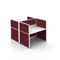China Aluminum Red Office Workstation Desk For Office 2 4 6 Person Seater for sale
