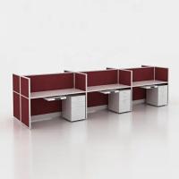 China Aluminum Red Office Workstation Desk For Office 2 4 6 Person Seater for sale