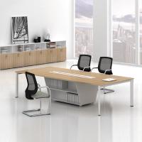 China Meeting Room Oak Color Wood 6 Person Modern Conference Table for sale