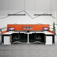 China Cheap Orange Office Workstation Price Modular 2 4 6 People Office Workstations Desk for sale