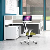 China 60mm Thickness Office Workstation Partitions Cubicle 6 Staff Workstation Table for sale