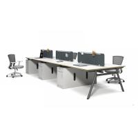 China White L Shape Modular Open Space Desk 6 Person Office Workstation for sale