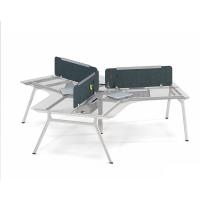 China Cheap White Modular Glass Office Staff Workstation For 3 Person for sale