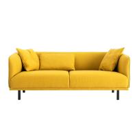 China Modern 3 Seater Living Room Sofa Yellow PU Leather Office Sofa Set for sale