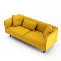 China Modern 3 Seater Living Room Sofa Yellow PU Leather Office Sofa Set for sale