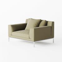 China Green Leather Office Sofa Set PU Leather Furniture Modern Sofa for sale
