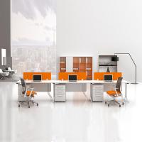 China Orange Office Furniture Desk Modular Office Partition Table Office Table And Chair for sale