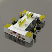 China White Wooden 4 People 120 Degree Office Modular Workstations for sale
