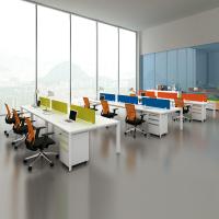 China White Wooden 4 People 120 Degree Office Modular Workstations for sale