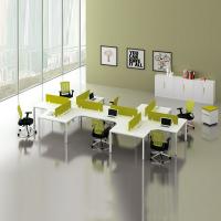 China White Wooden 4 People 120 Degree Office Modular Workstations for sale