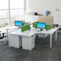 China White Modular Cubicle Office Table Desk Workstation For 4 People for sale