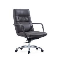 China Modern Black Leather Office Chair Boss Swivel Computer Office Leather Furniture Chair for sale