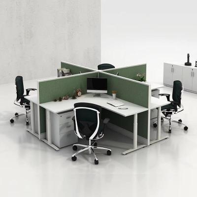 China Wooden Office Desk Partition 4 Person Staff Cubicle Office Table for sale