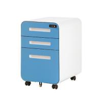 China 3 Drawer Steel File Cabinet Under Desk Movable Metal Filing Cabinet for sale