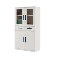 China 2 Glass Sliding Door Steel File Cabinet Metal Storage Cupboard for sale