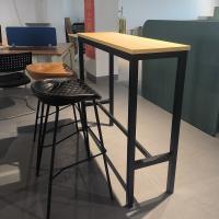 China Industrial Style Long Kitchen Dining Metal Wood Restaurant Dinner Bar Table for sale