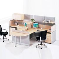 China Simple 4 Seater Modular Privacy Office Cubicle Workstation With Top Cabinet for sale