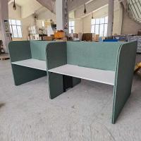 China Green Fabric Cubicle Partition Office Workstation For 2 People for sale