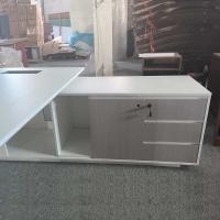 China White CEO Boss High Tech Executive L Shaped MFC Manager Desk For Office for sale