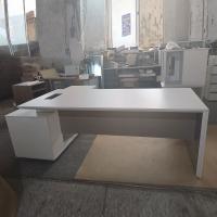 China White CEO Boss High Tech Executive L Shaped MFC Manager Desk For Office for sale