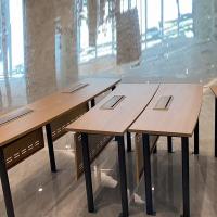 China Customized Wooden Curved Conference Table Training Room Table For Student for sale