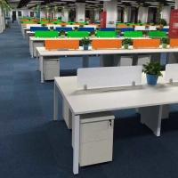 China Customized White 4 Seat Office Workstation Cubicle Staff Workstation Desk for sale