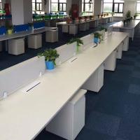 China Customized White 4 Seat Office Workstation Cubicle Staff Workstation Desk for sale