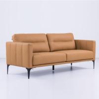 China Orange Modern Office Sectional Sofa Leather Reception Sofa For Office for sale