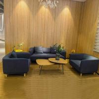 China Fabric Office Sofa Couch 3 Seater Office Sofa And Coffee Table Set for sale