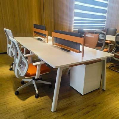 China White Modular 4 6 Seater People Desk Open Staff Workstations For Office Furniture for sale