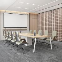 China White Meeting Room Furniture Wood 8 Person Conference Room Table And Chairs for sale