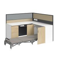 China Workstation Desk Office Furniture 2 4 Person Office Cubicle Workstation With Folding Bed for sale
