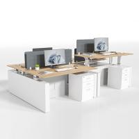 China Modern Adjustable Standing Desk 2 4 Person Electric Sit And Stand Desk for sale