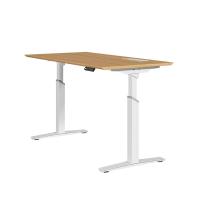 China Modern Height Adjustable Electric Executive Desk Wood L Shaped Standing Desk for sale