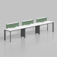China W3600*D1200*H750MM Straight Office Furniture Modular 6 Seater White Computer Workstation Table Desk for sale