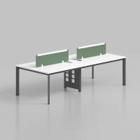 China Wooden Office Furniture White Office Computer Desk 4 Seater Workstation for sale