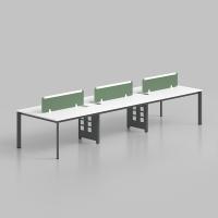China Wooden Office Furniture White Office Computer Desk 4 Seater Workstation for sale