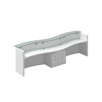 China Modern White Beauty Salon Reception Desk featuring Custom Sizes Paint Board and Glas for sale